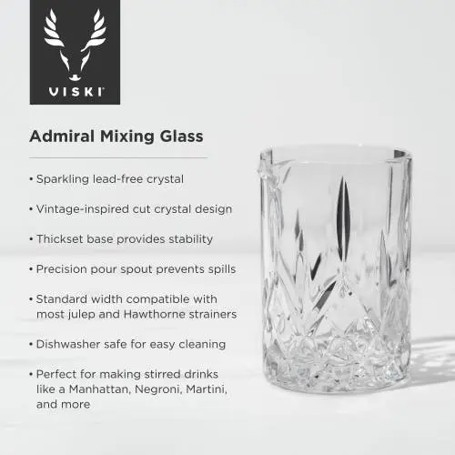 VISKI Admiral Crystal Mixing Glass