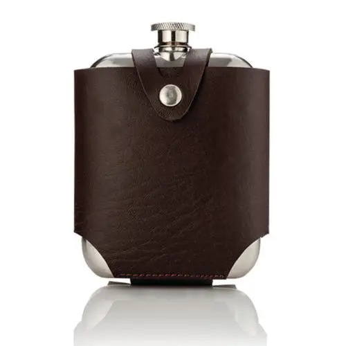 VISKI Flask And Traveling Case In Stainless Steel - Brown