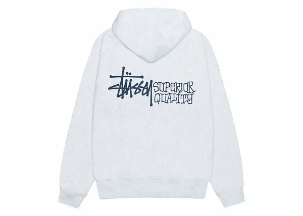 StÜssy Superior Quality Zip Hoodie - Ash Heather