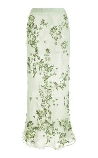Cult Gaia Sai Printed Silk Maxi Skirt