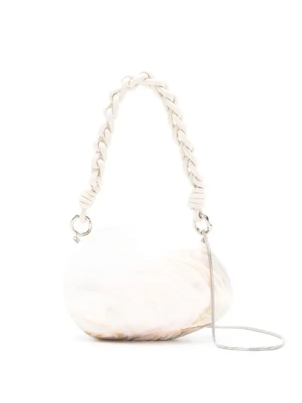 ISLA Oval-design Shoulder Bag - White