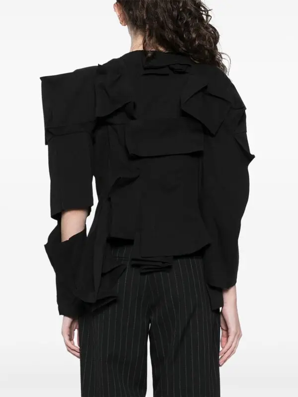 Yohji Yamamoto Twill Draped-sleeves Jacket