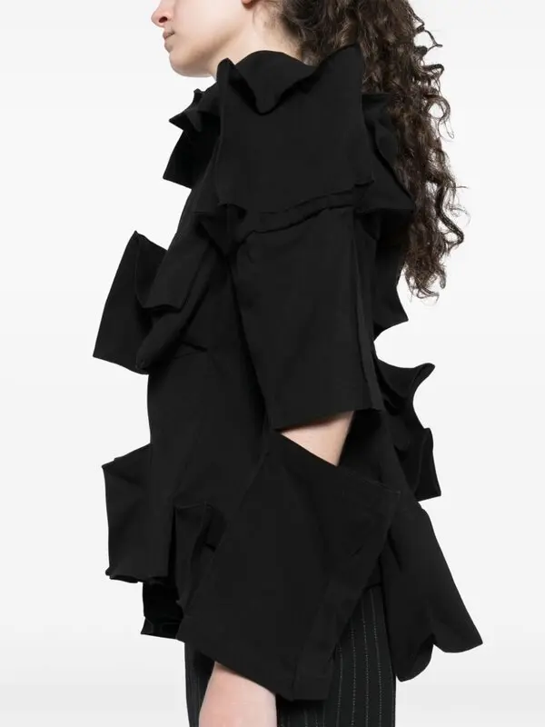 Yohji Yamamoto Twill Draped-sleeves Jacket