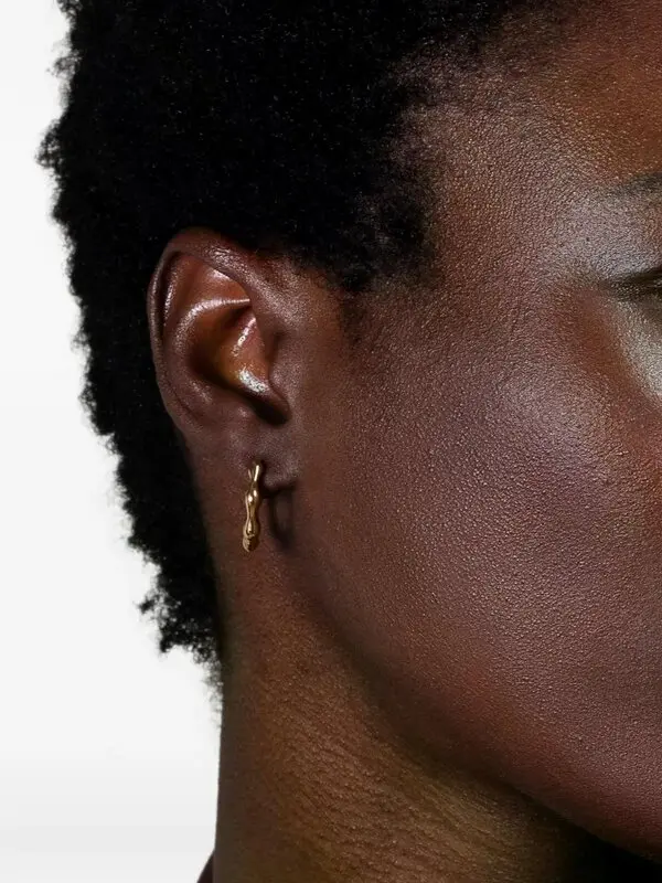 DOWER & HALL Hinged Huggie Hoop Earrings - Gold