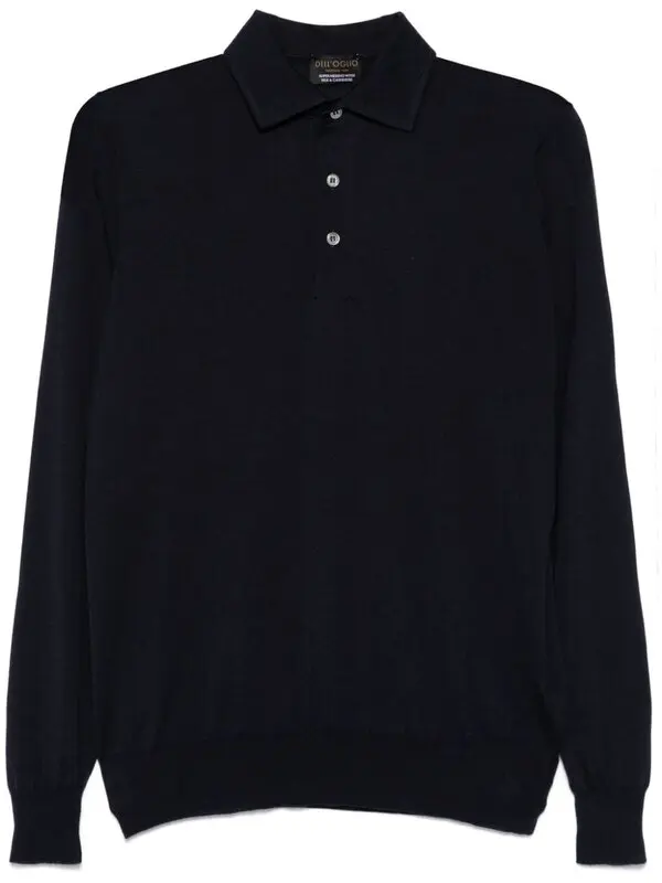 DELL'OGLIO Fine-knit Polo Knit - Blue