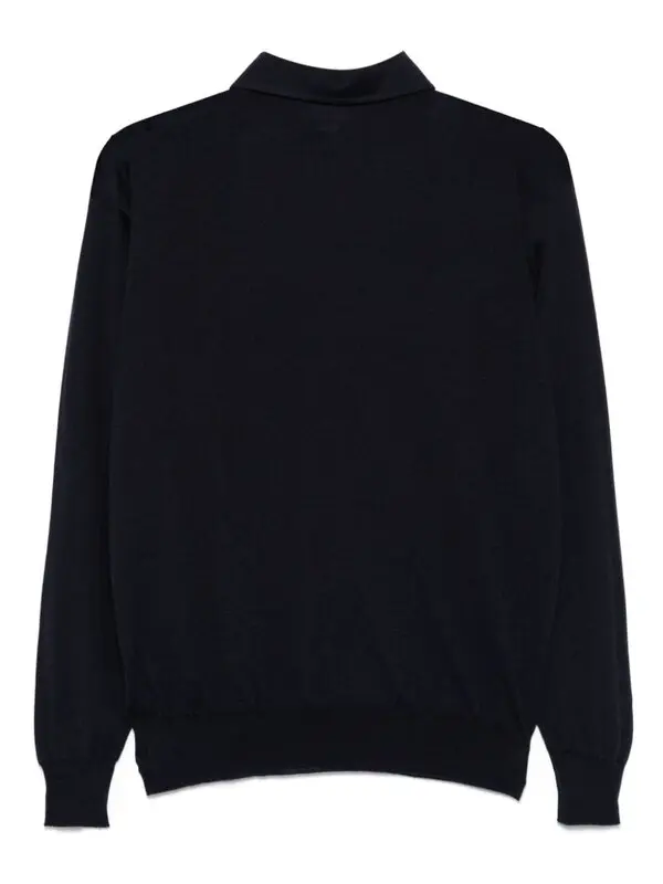 DELL'OGLIO Fine-knit Polo Knit - Blue