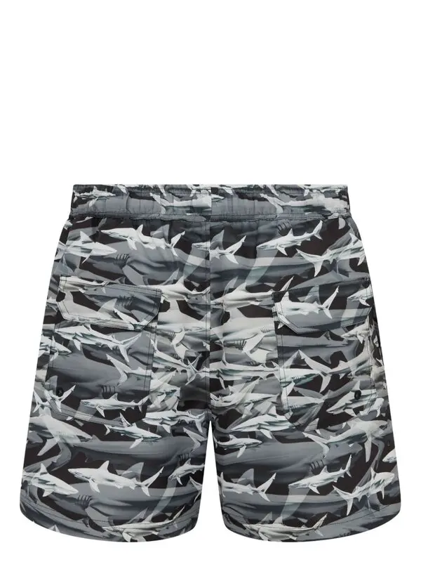 LET'S SWIM Shark Print Swim Shorts