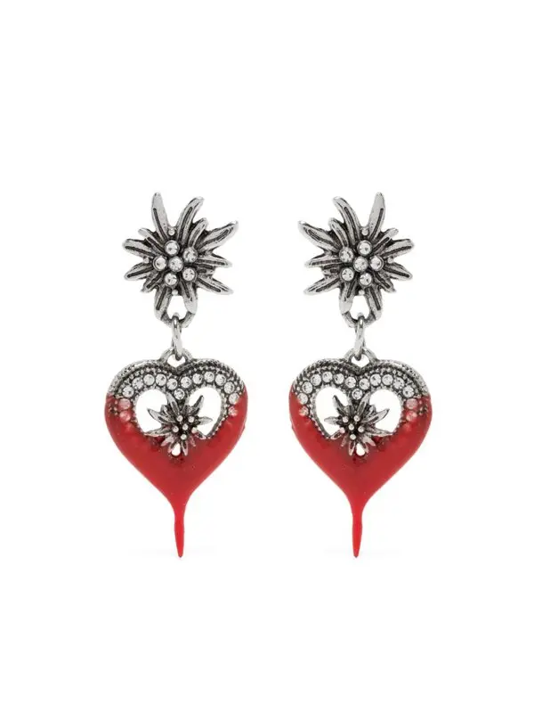 Ottolinger Dipped Flower Heart Earrings
