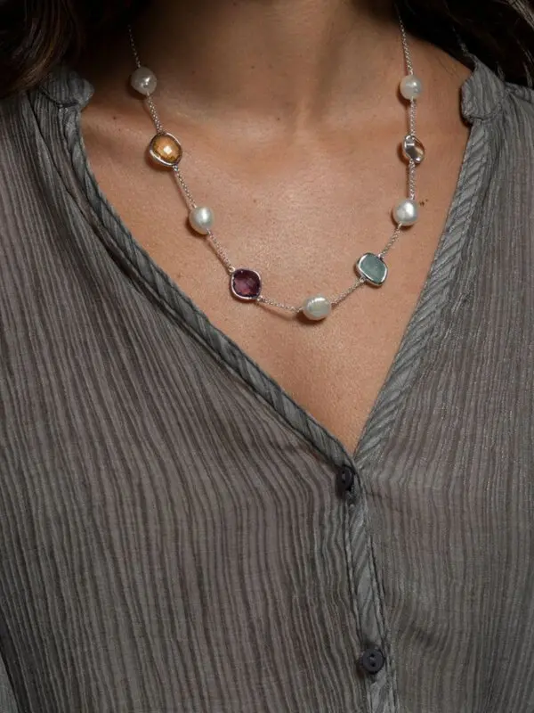 DOWER & HALL Gemstone And Pearl Necklace
