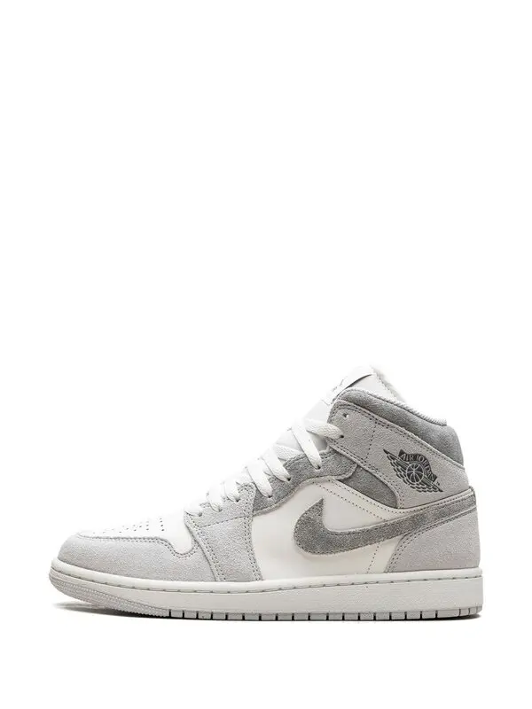 JORDAN 1 Mid Neutral Sail Sneakers - Grey