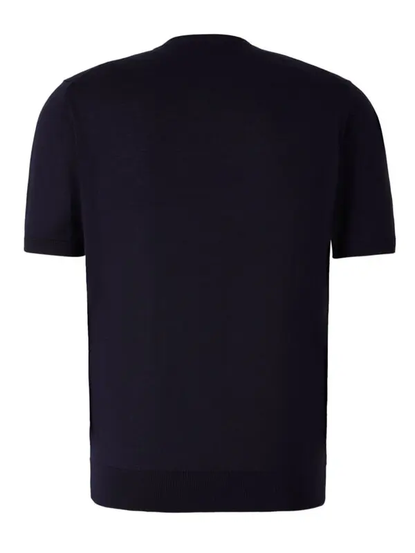 Colombo Crew-neck Fine-knit T-shirt - Blue