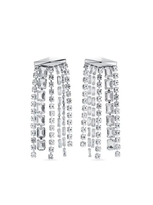 JIMMY CHOO Zandra Crystal Embellished Earrings - Silver