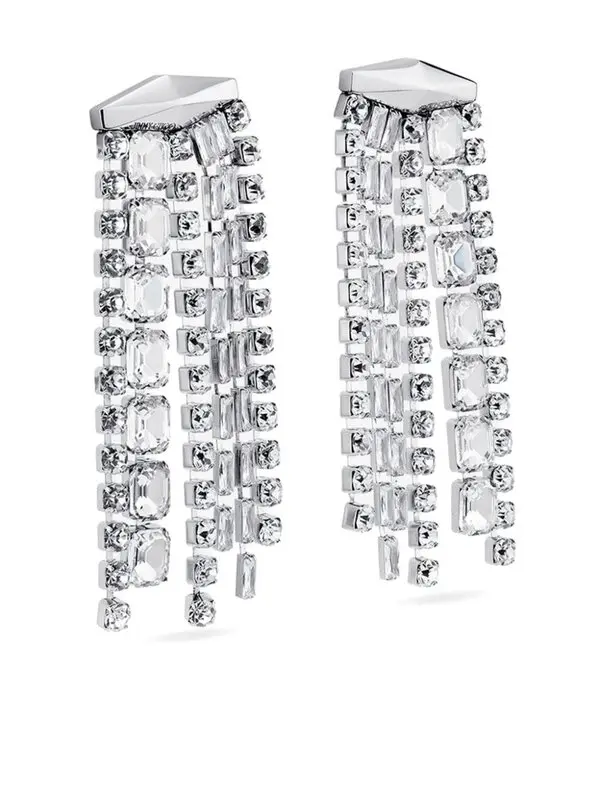 JIMMY CHOO Zandra Crystal Embellished Earrings - Silver