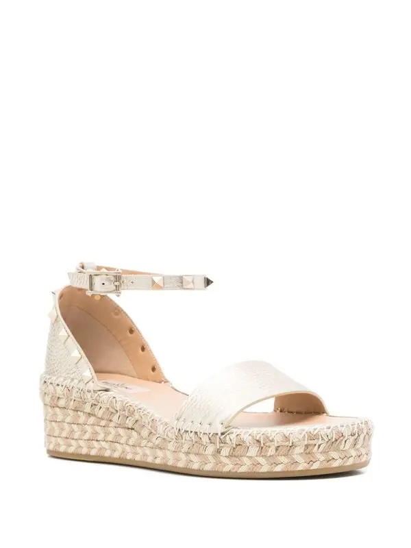 Valentino Garavani Rockstud-embellished Espadrilles - Gold