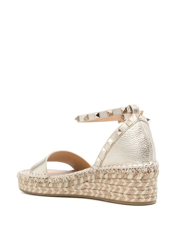 Valentino Garavani Rockstud-embellished Espadrilles - Gold