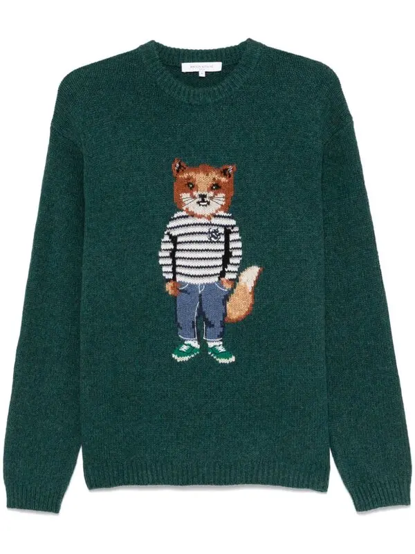 Maison Kitsuné Fox Intarsia-knit Sweater