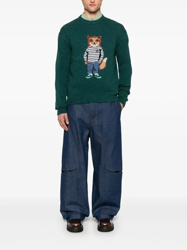 Maison Kitsuné Fox Intarsia-knit Sweater
