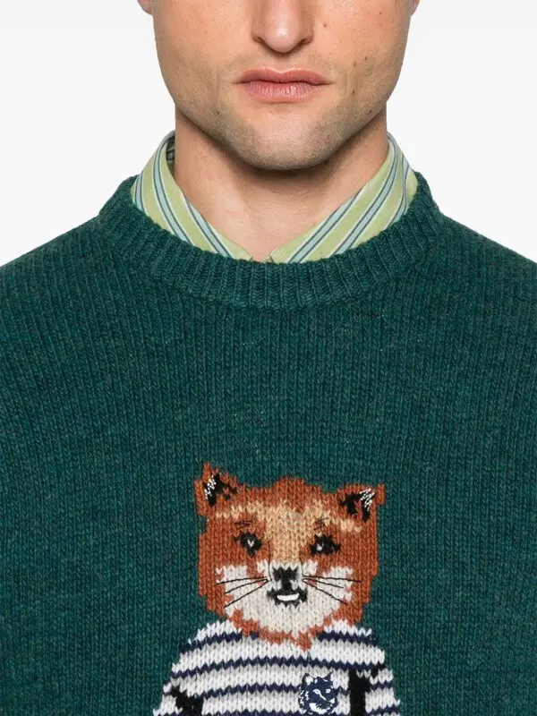 Maison Kitsuné Fox Intarsia-knit Sweater