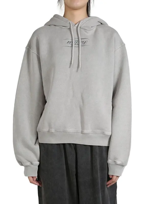 Alexander Wang Logo-embroidered Hoodie - Grey