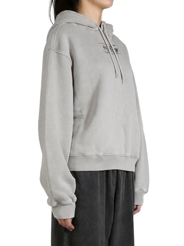 Alexander Wang Logo-embroidered Hoodie - Grey