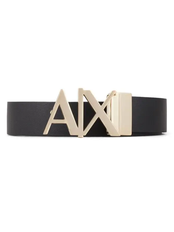 Armani Exchange Logo Buckle Belt - Black