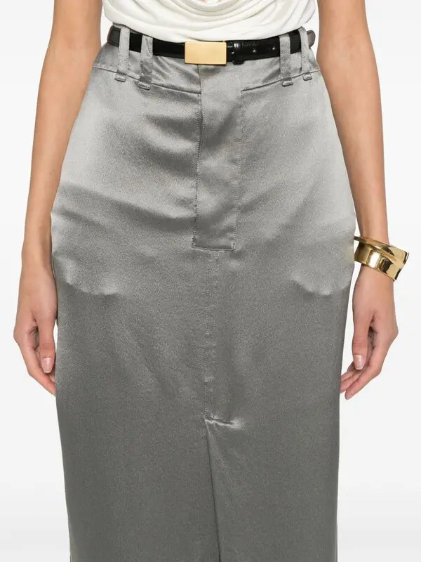 Saint Laurent Silk Midi Skirt