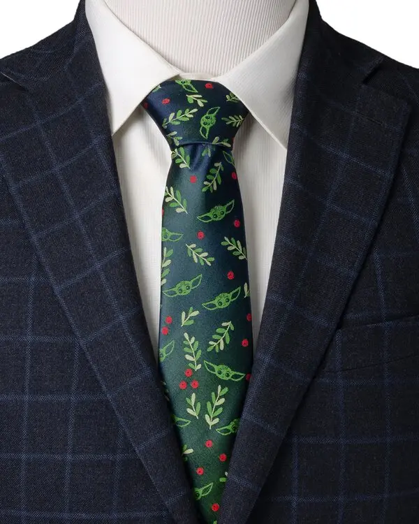 CUFFLINKS, INC. Grogu Holiday Neck Tie - Green