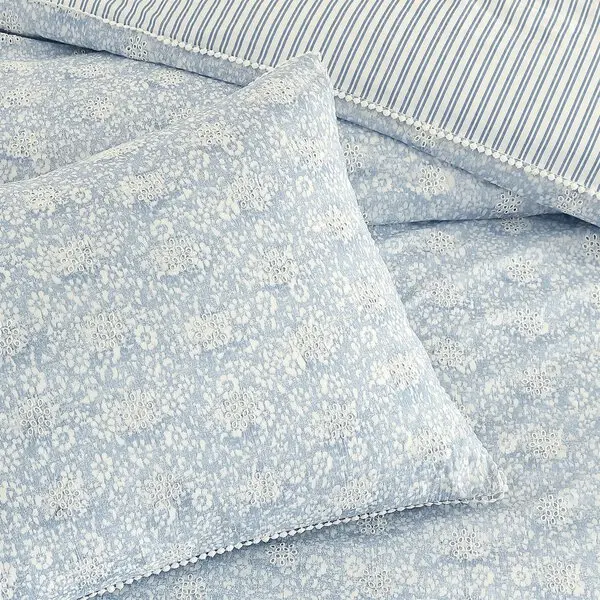 PERI HOME Ikat Eyelet Comforter Set, Full Queen