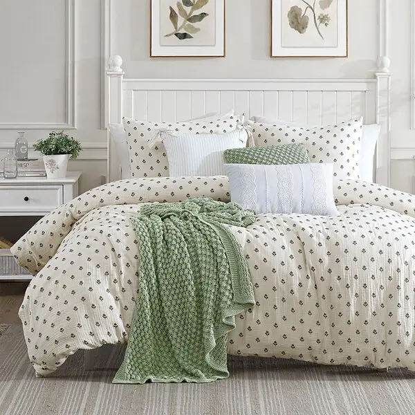 PERI HOME Block Print Gauze Comforter Set, Full Queen - Multi