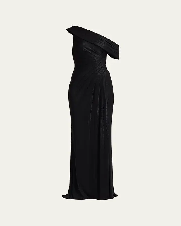 Tadashi Shoji Leary Draped One-shoulder Gown