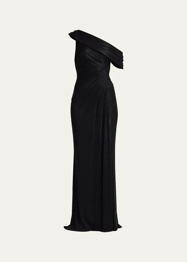 Tadashi Shoji Leary Draped One-shoulder Gown