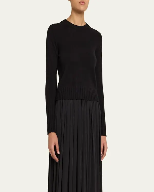Guest In Residence Shrunken Crewneck Sweater In Cashmere - Gray