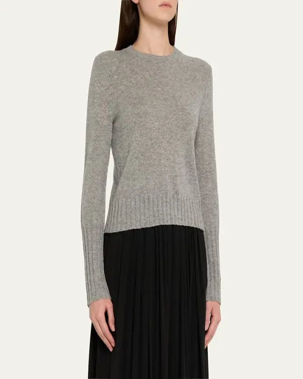 Guest In Residence Shrunken Crewneck Sweater In Cashmere - Gray