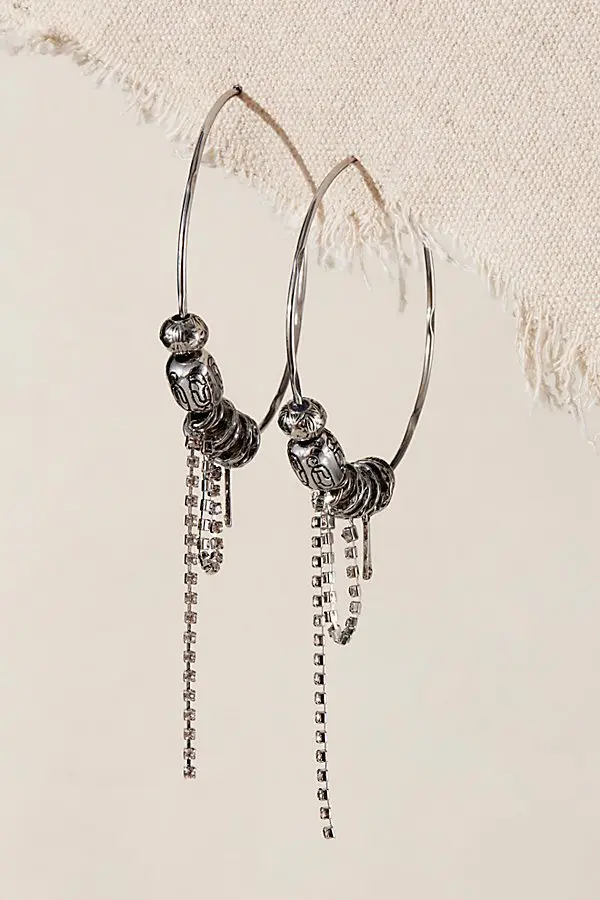 Free People Flume Hoop Earrings - Silver