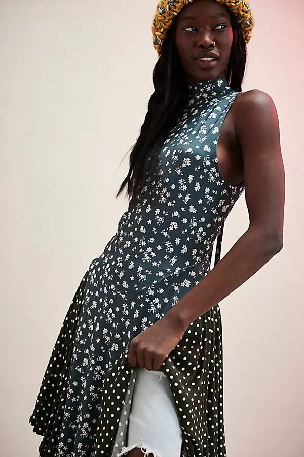 Free People Ramada Midi Dress In Forest Combo - 65% Off | Editorialist