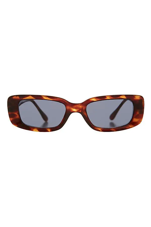 SUNGLASS MUSEUM Vintage Java Rectangle Sunglasses - Brown Motif