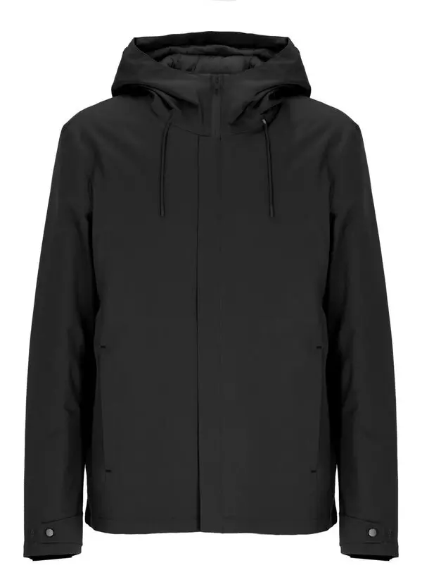 Woolrich Stretch Jacket With Removable Hood - Black