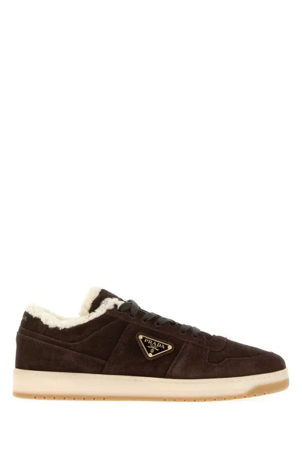 Prada Downtown Suede Sneakers - Brown
