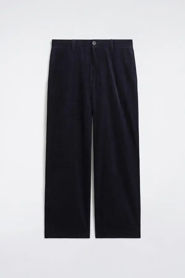 Cos Corduroy Wide-leg Trousers - Navy