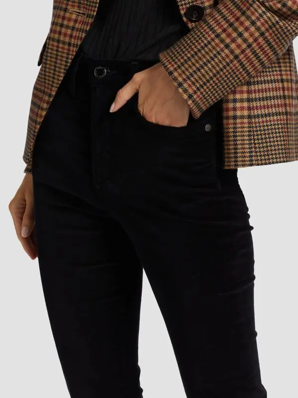 Veronica Beard Beverly Velvet Skinny-flare Pants