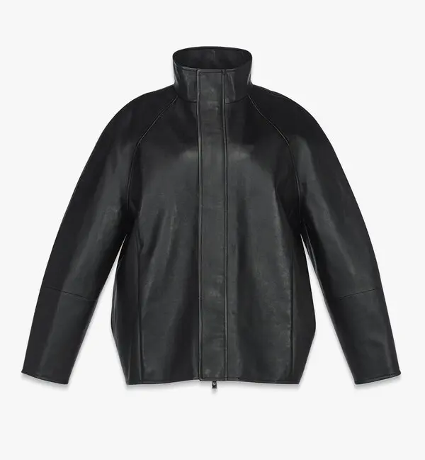 Mcm Oversized Leather Blouson Jacket