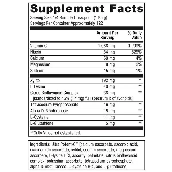 METAGENICS Ultra Potent-c Powder 238 Grams