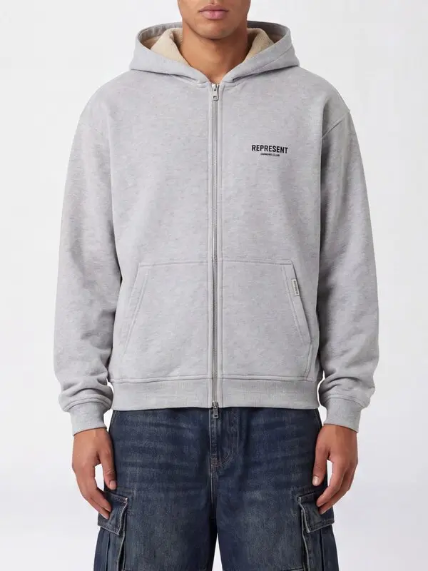 REPRESENT Zip Up Hoodie - Grey