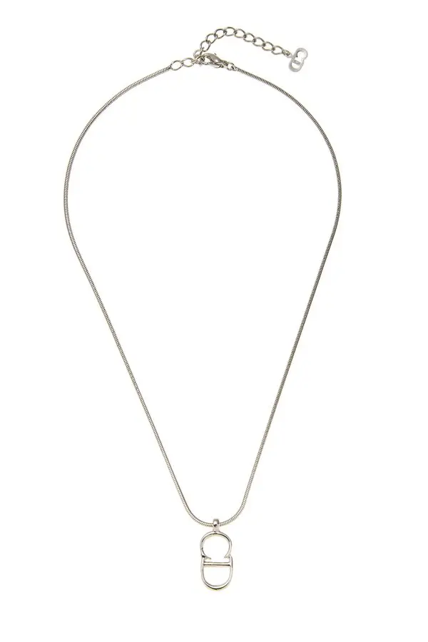 Dior Cd' Logo Necklace - Silver