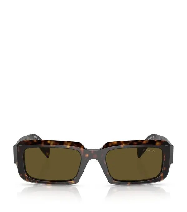 Prada Acetate Full Rim Square Sunglasses - Brown