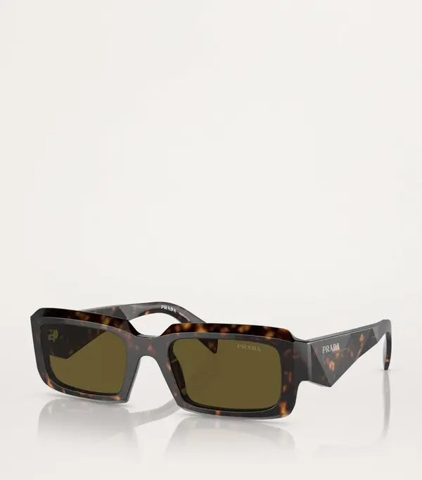 Prada Acetate Full Rim Square Sunglasses - Brown