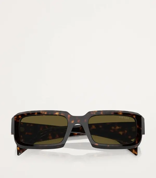 Prada Acetate Full Rim Square Sunglasses - Brown