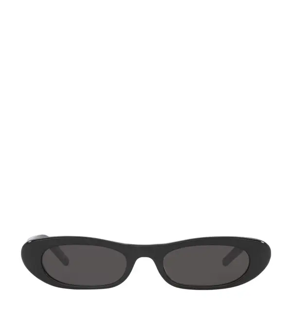 Saint Laurent Acetate Oval Sunglasses - Black