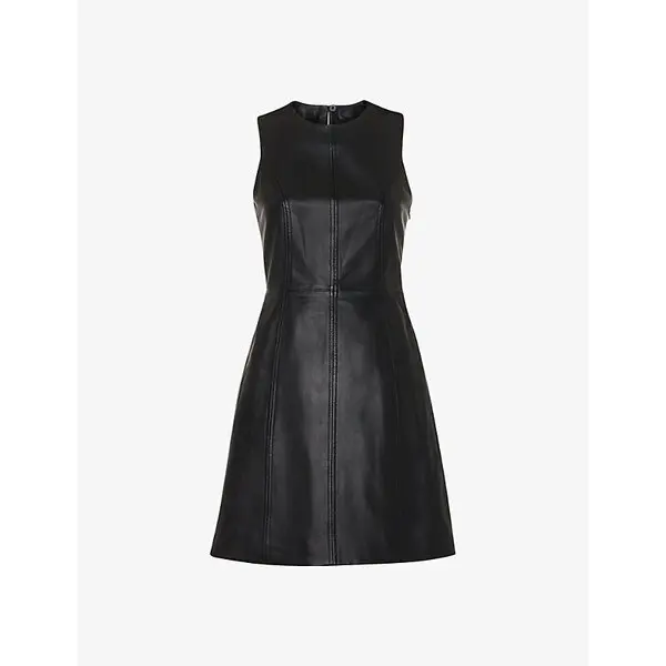 Whistles Leather Mini Shift Dress
