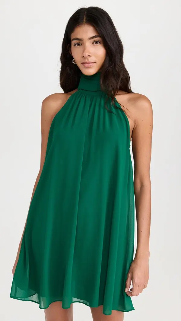 green mini formal dress ELVERA DRESS IN FOREST GREEN | CULT MIA